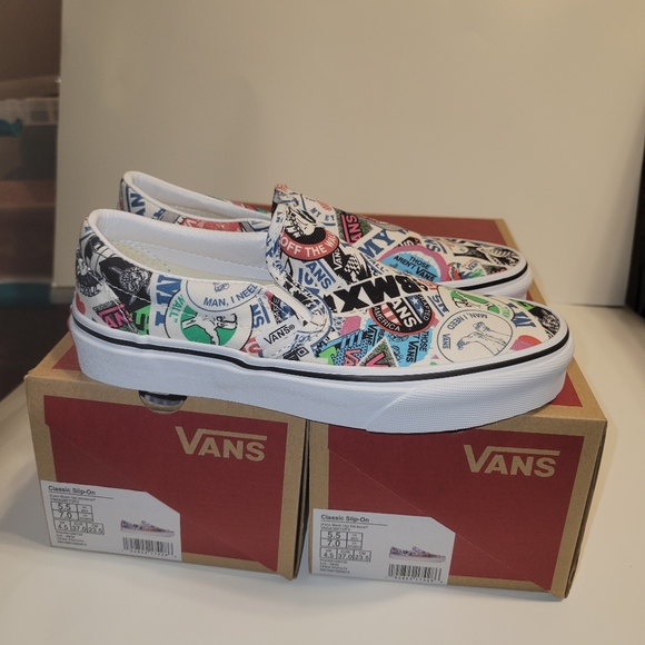 Vans | Shoes | Vans Slipon Mashup Stickers Skate Shoes | Poshmark